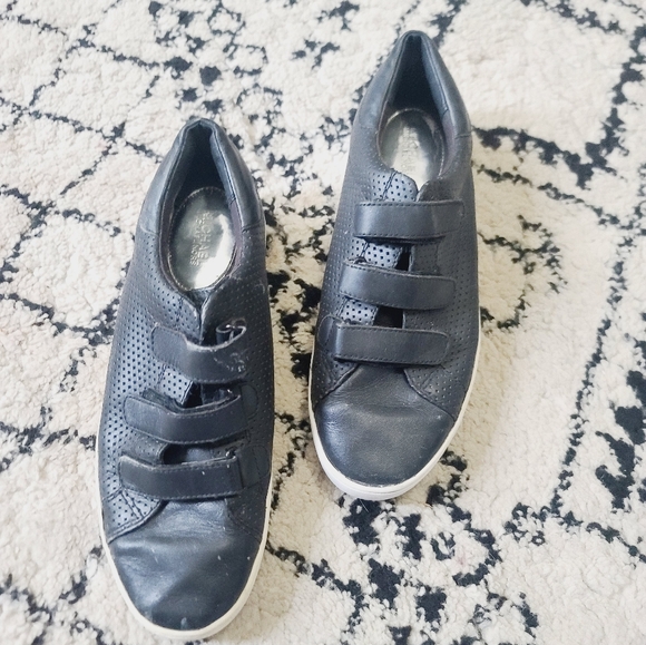 MICHAEL Michael Kors | Shoes | Mk Michael Kors Black Leather Perforated ...